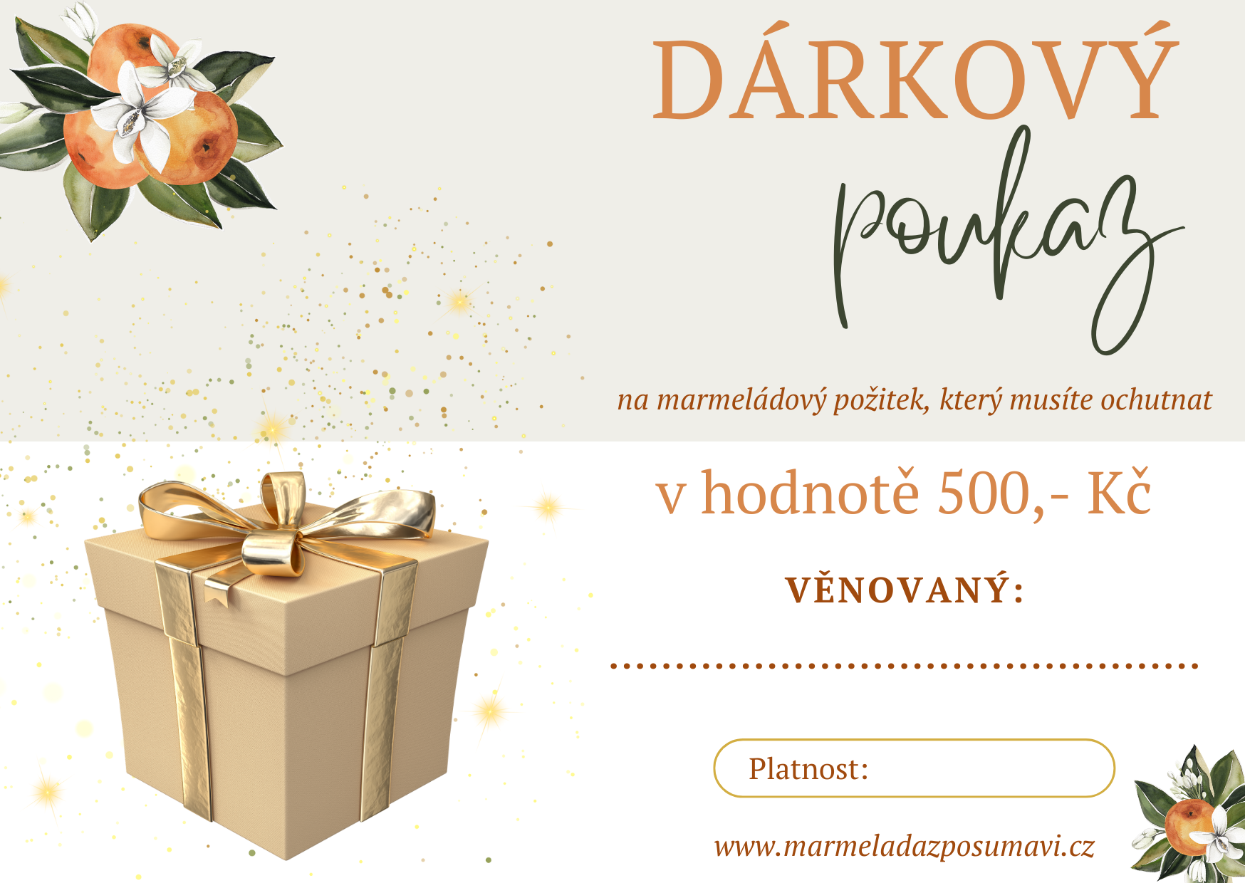 Dárkový poukaz 500,- Kč